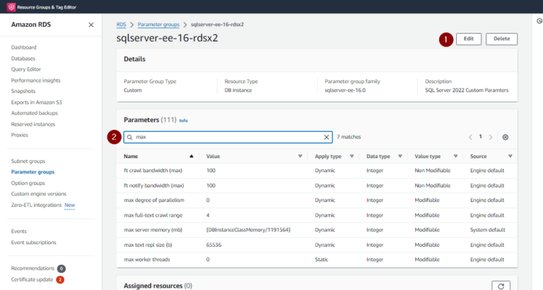 SET UP PARAMETER GROUP on AWS RDS – Love The SQL