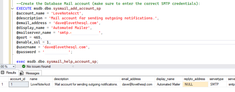 SQL Server Database Mail Configuration – Love The SQL SQL Server Database Mail Configuration – Love The SQL
